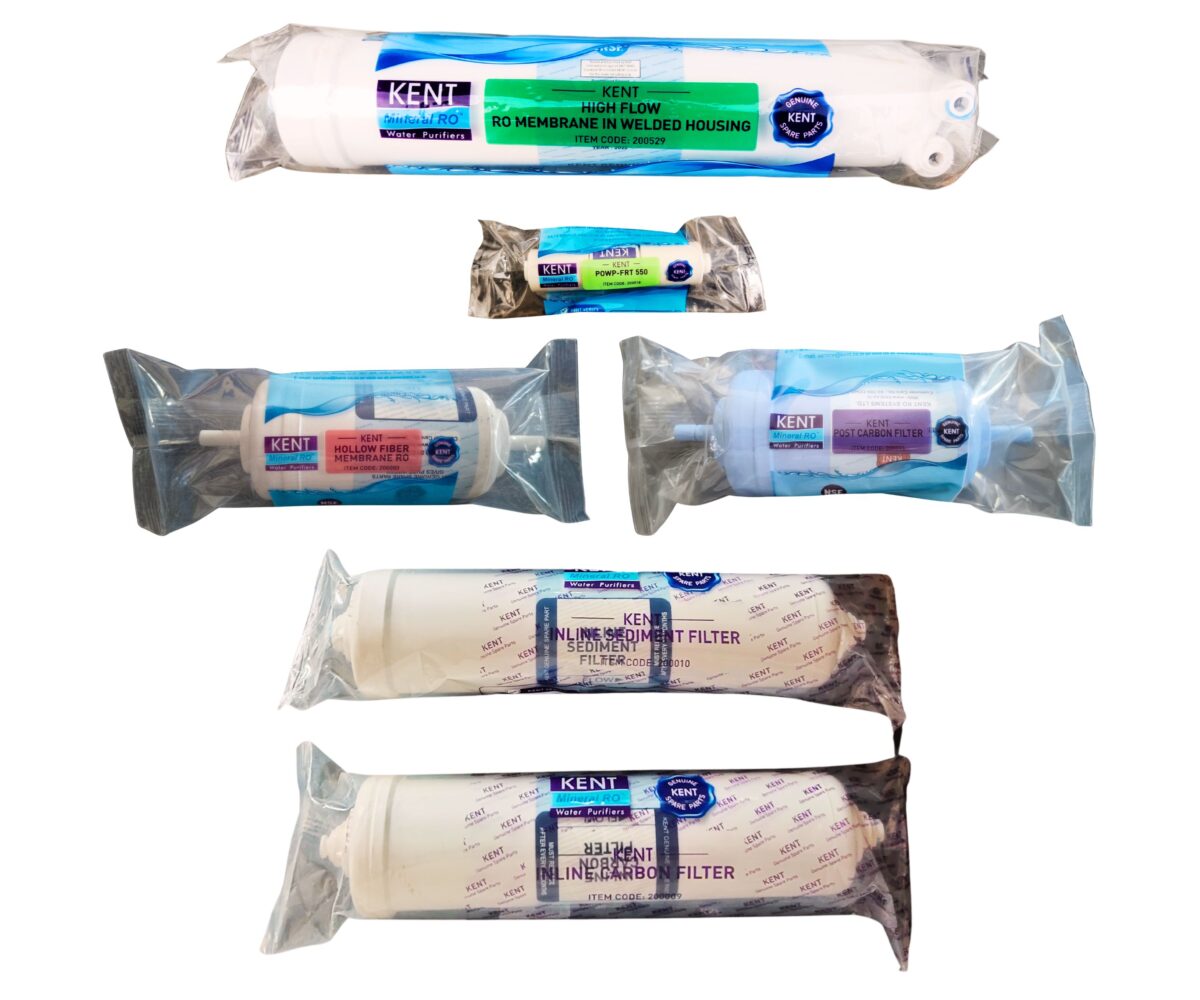 Kent Grand Plus RO Filter Service Kit (Sediment, Carbon, Membrane, FRT ...